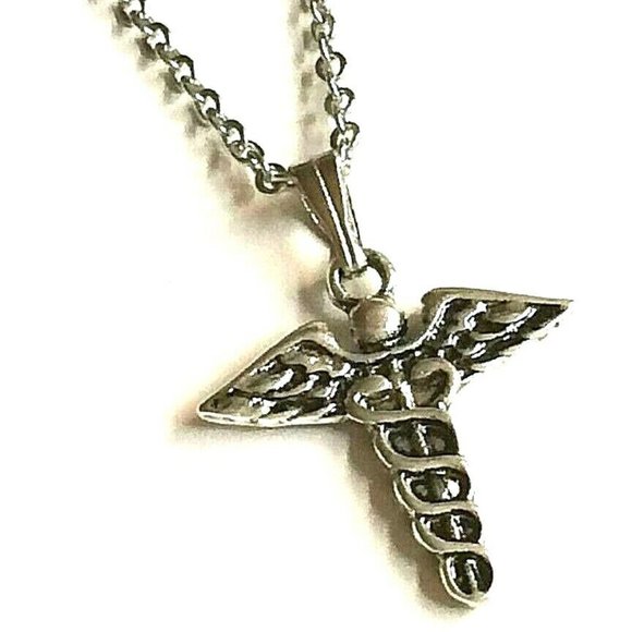 Jewelry | Medical Caduceus Necklace Stainless Steel 2 Chain Nursing ...